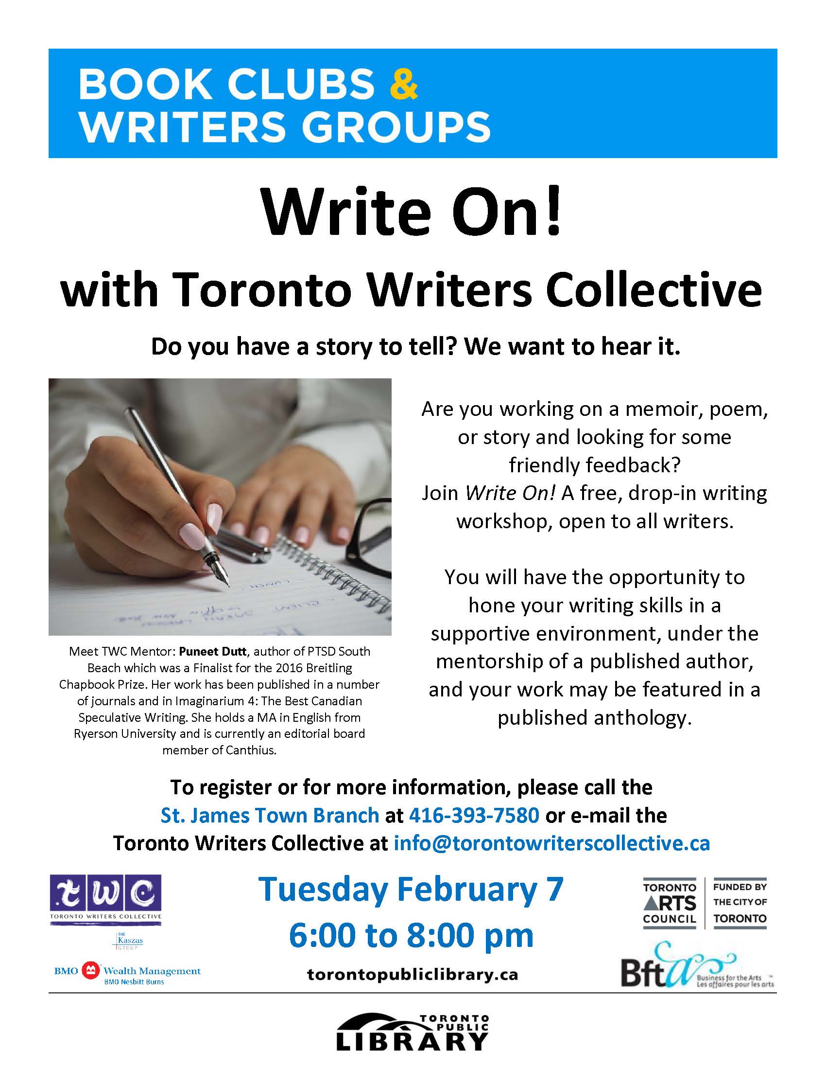 Join Write On! A free, drop-in writing workshop | puneet dutt